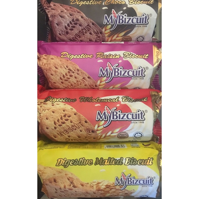 (READY STOCK)MYBIZCUIT DIGESTIVE BISCUIT WHOLEMEAL/RAISIN/MALTED/CHOCO ...