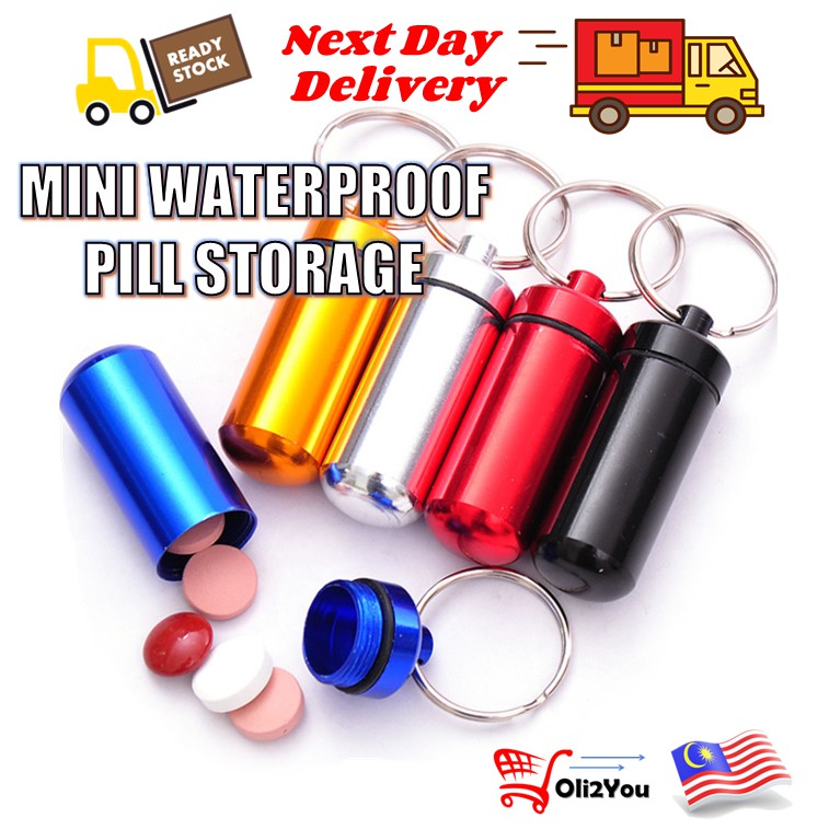 Pill Storage Box Container Key Chain Tablet Case Keychain Waterproof ...