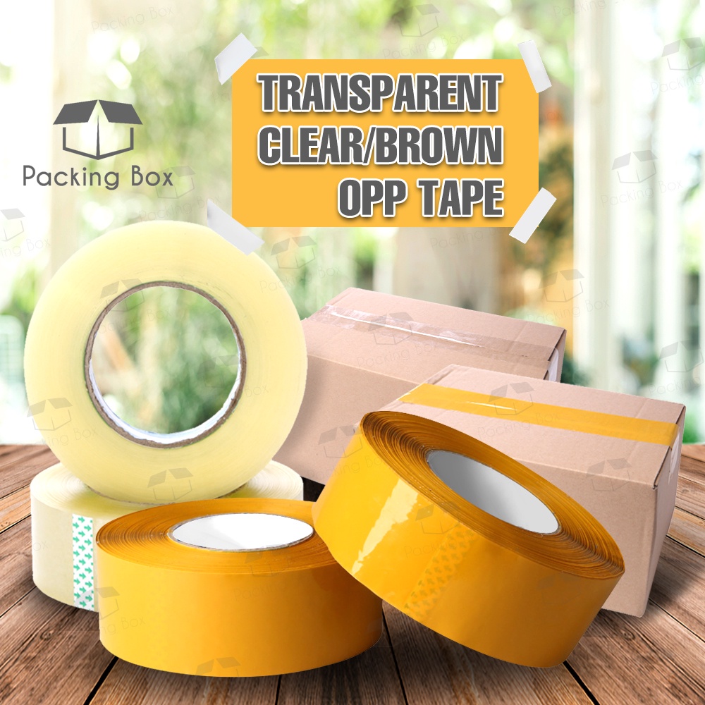 Clear / Brown Opp Tape (48mm x 80mx 45mic) Selefon Tape/Cellulose Tape ...
