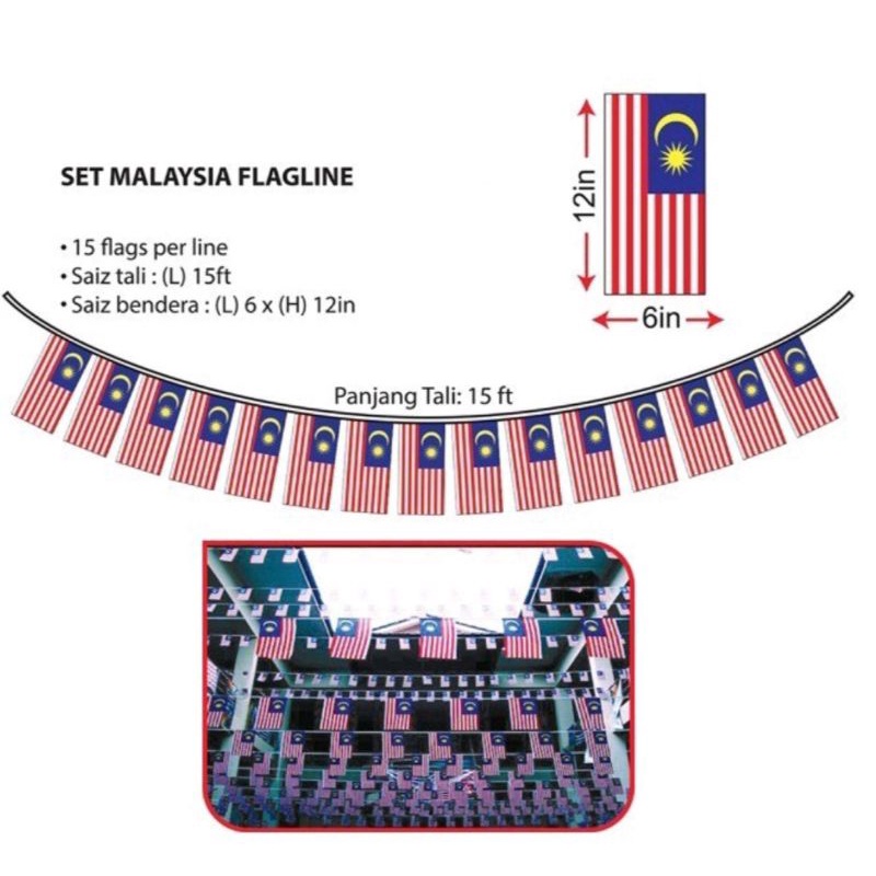 bendera Malaysia bertali | Shopee Malaysia
