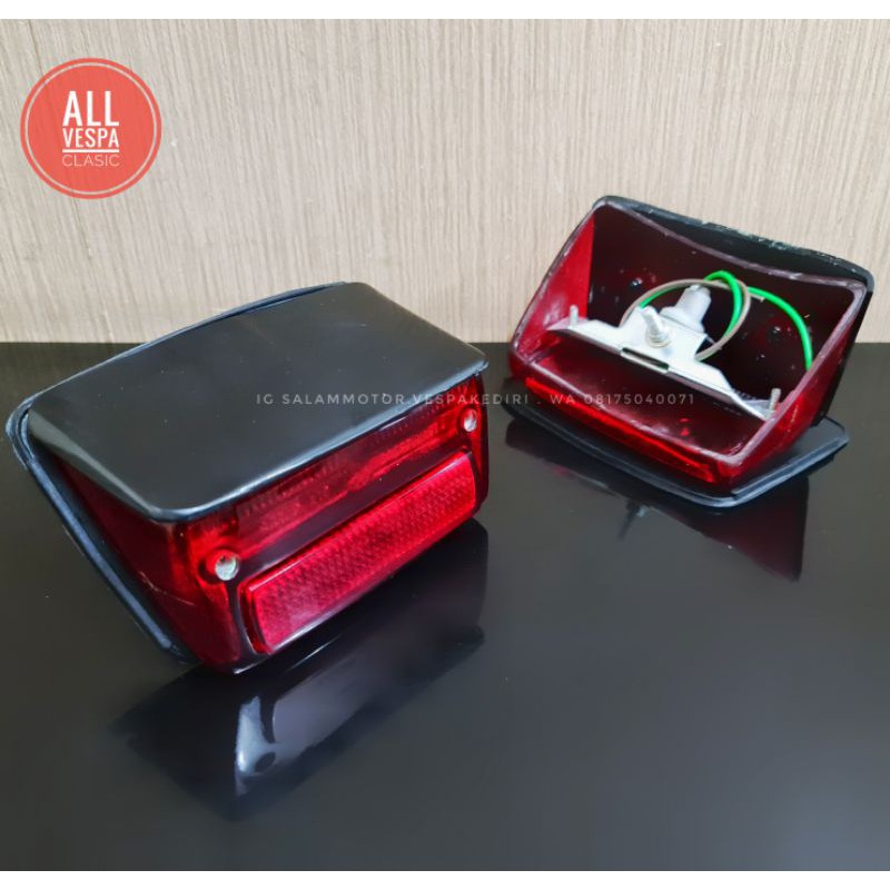 MERAH REPLIKA Vespa bossata racer Rear stop Lamp Red Mica Replica ...