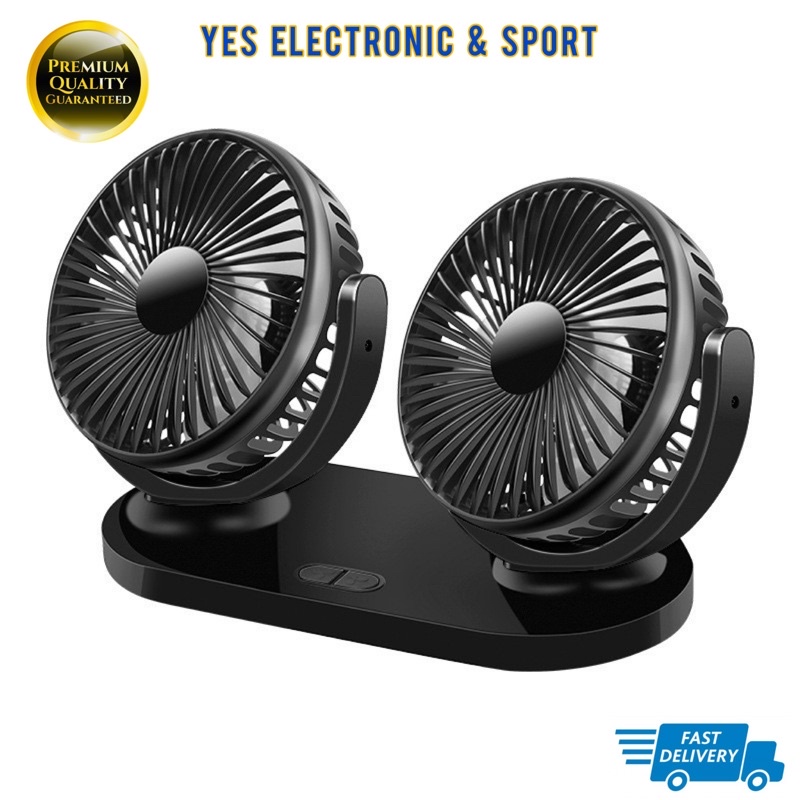 Car Fan Truck Fan Air Conditioning 360°Rotating 3 Speed USB Portable ...