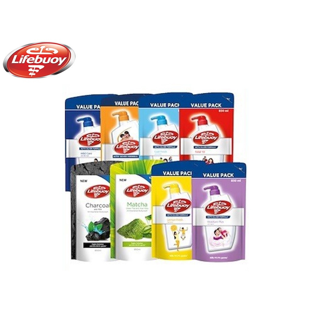 Lifebuoy Shower Gel Body Wash Shampoo Total 10 Cool Lemon Fresh ...