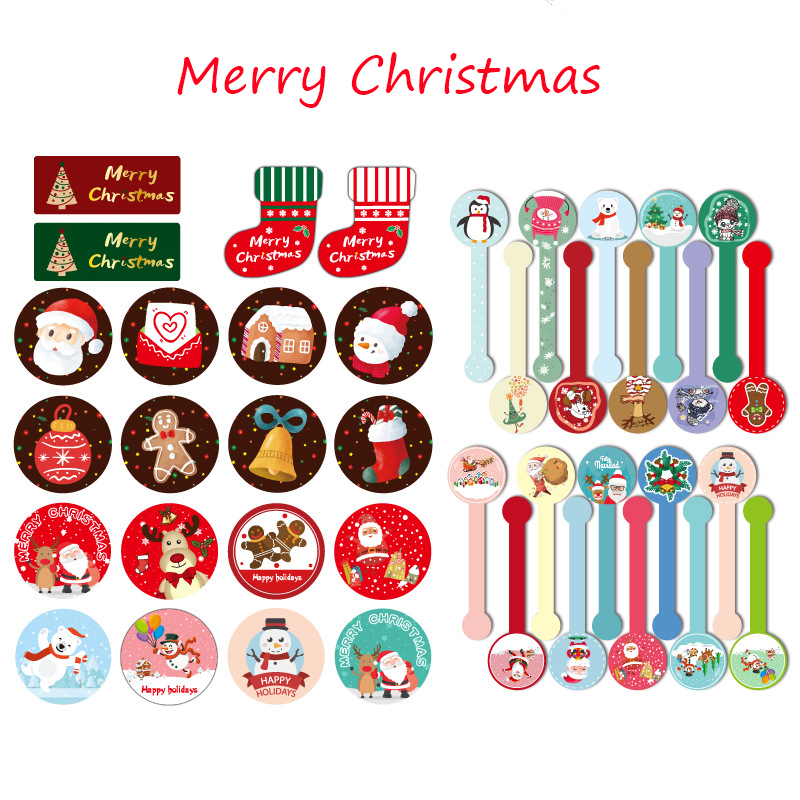2025 New Christmas Decoration Sticker Santa Claus Label Handmade Baking ...