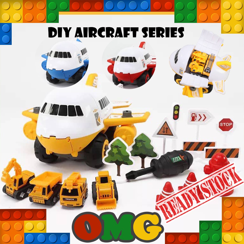 【CLEARANCE】 DIY Alloy children disassembly toy plane storage sliding ...