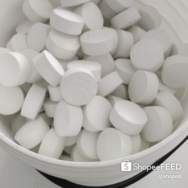 5KG (1TONG) CHLORINE TABLETS (20G) 70% HICLON JAPAN KLORIN TABLET SMALL ...