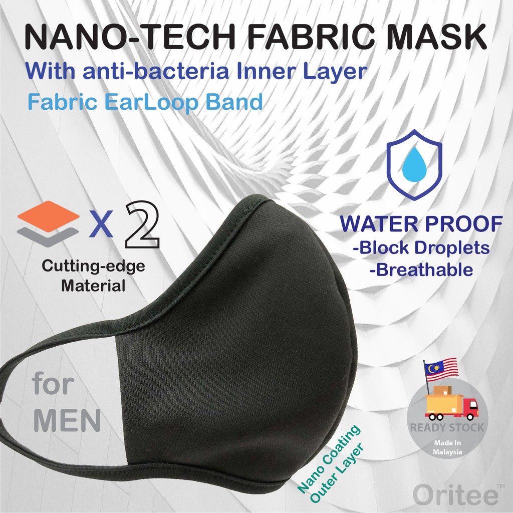 1pcs Men Nano Tech Fabric Face Mask Waterproof Anti Bacteria Dust Haze ...