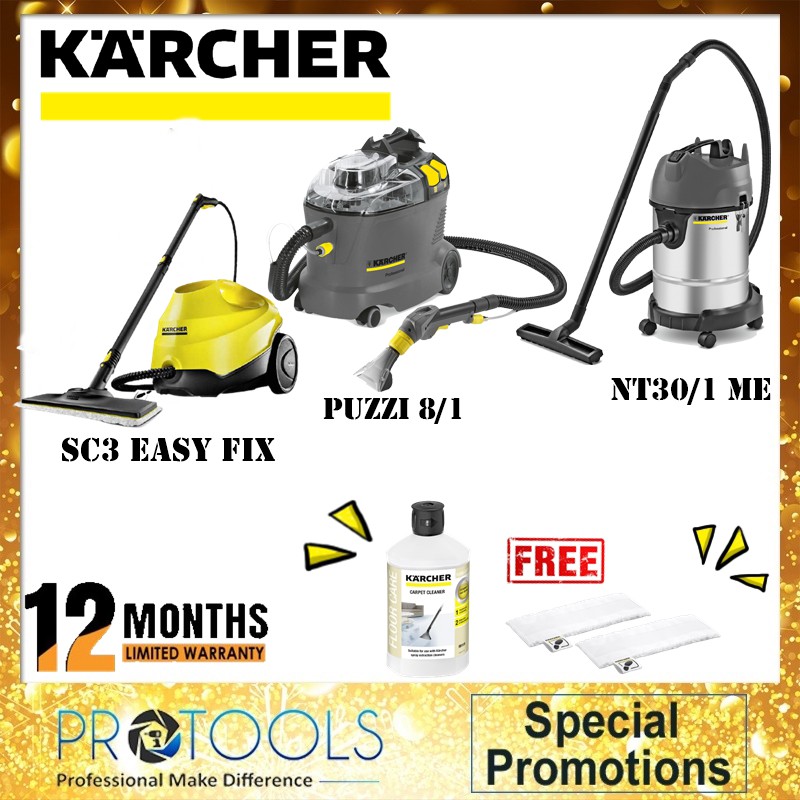 Karcher Combo Deal !!! SC3 Easy Fix + Puzzi 8/Puzzi 10 + NT30/NT50 | Shopee Malaysia