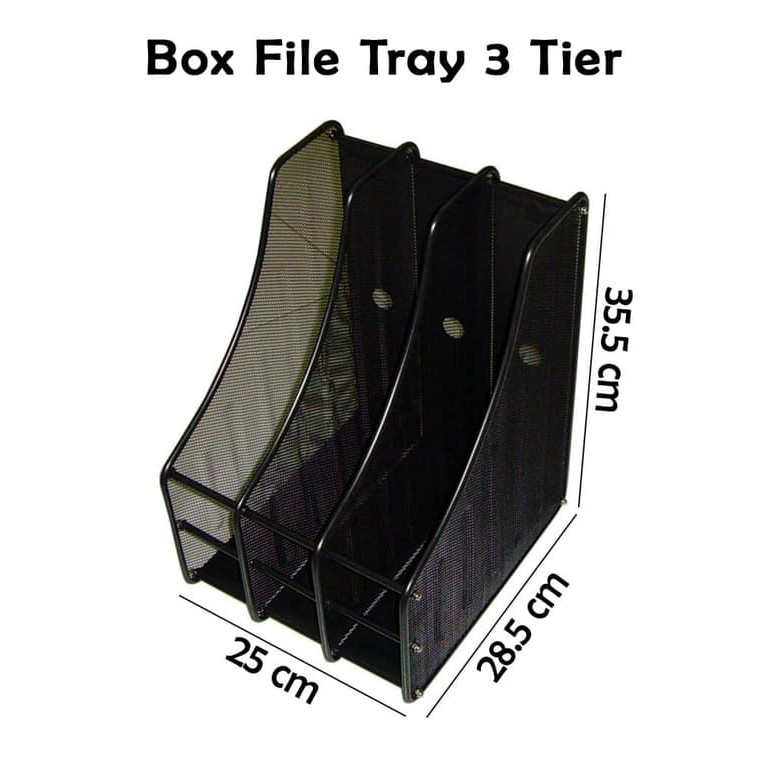 3-tier File Tray Box/Vertical Bulkhead Iron Rack | Shopee Malaysia