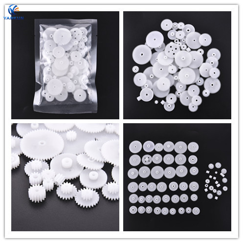 58 Pcs Plastic Gears Set Shaft Motor Gear Gearbox Robot Toy Kits DIY ...