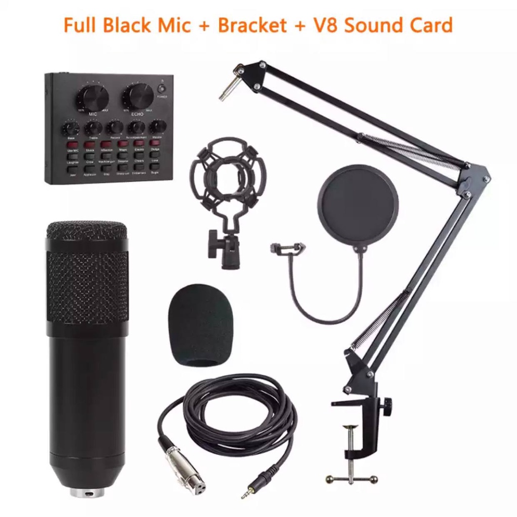 2021 BM800 Condenser Mic Professional Live Broadcast Suit With V8 Sound Card High-quality For ...