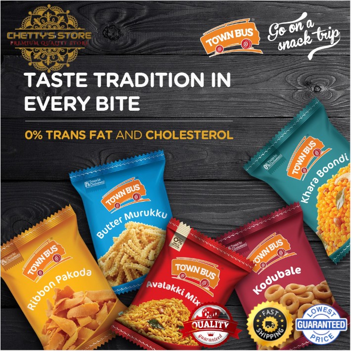 Town Bus Indian Snacks - 170g India Snacks Traditional India Food ...