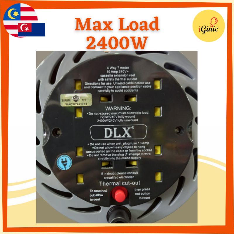 [SIRIM] Heavy Duty 2Way/4Way Full Copper Extension box/ Cable Reel ...