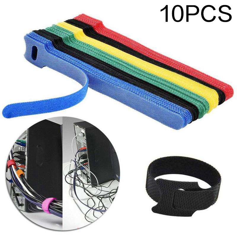 10PCS Releasable Cable Ties Colored Plastics Reusable Cable Ties Nylon ...