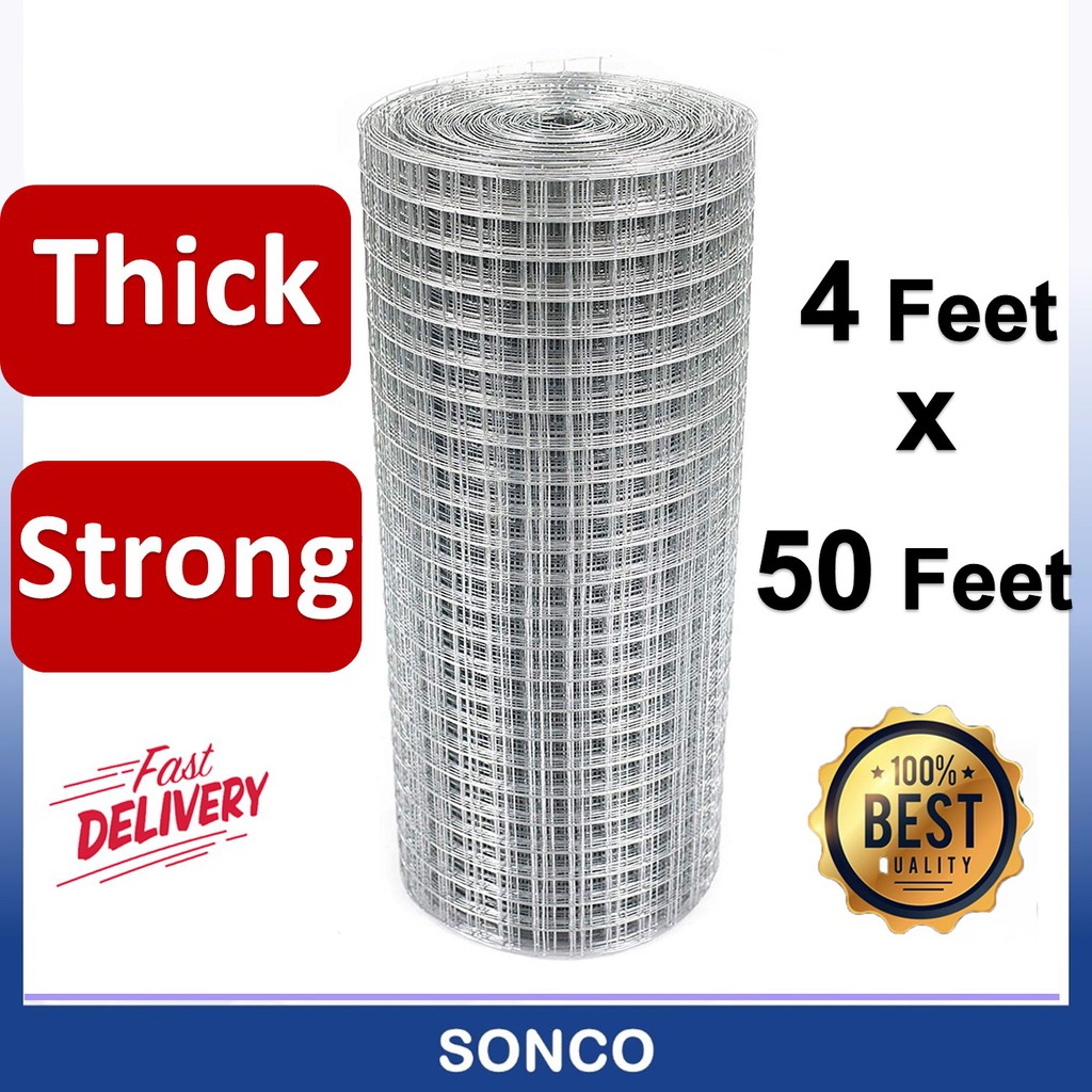 4' x 50' THICKER STRONGER Sonco Galvanized BRC Welded Iron Wire Mesh ...