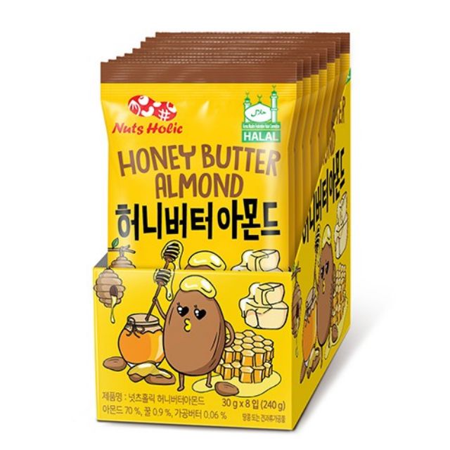 Nuts Holic Almond Honey Butter 30g x 8pack ( 1 box ) | Shopee Malaysia
