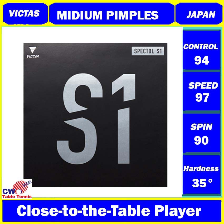 VICTAS SPECTOL S1 Medium Pimples Table Tennis Rubber Ping Pong Getah Made in Japan Hardness 35 ...