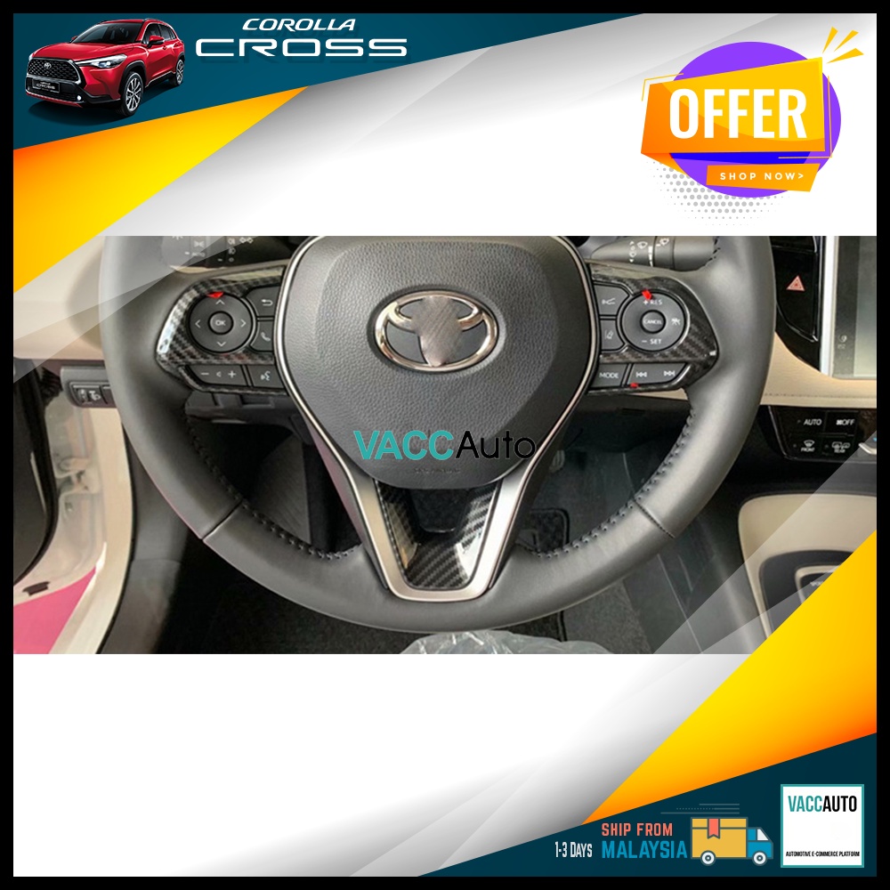 Toyota Corolla Cross 2020 - 2025 Steering Carbon Lining Vacc Auto Car ...