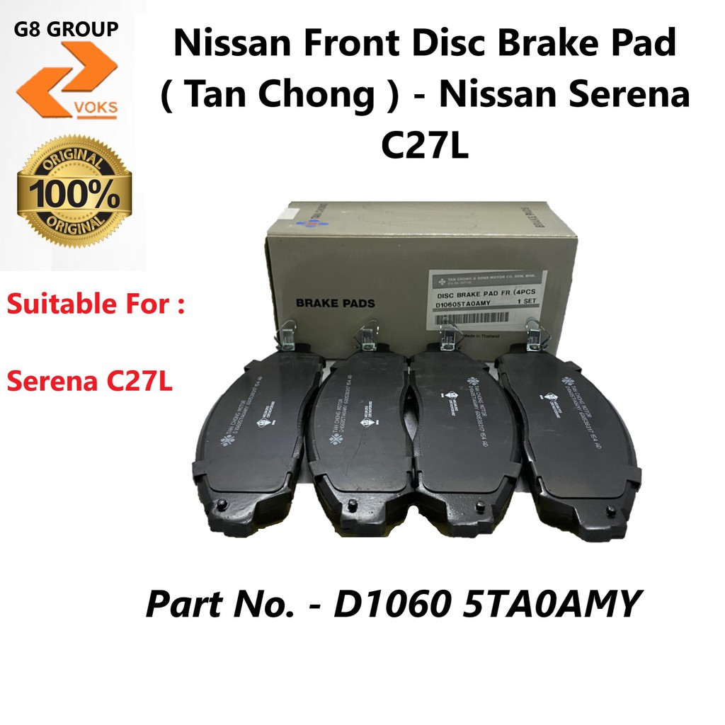 Nissan Front Disc Brake Pad ( Tan Chong / A Plus ) - Nissan Serena C26 ...