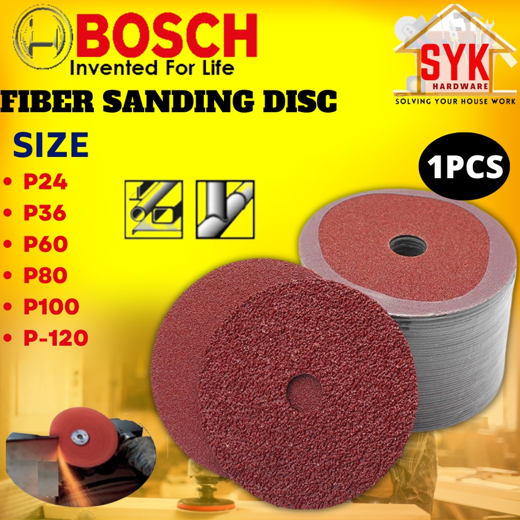 SYK Bosch 4 Inch Fiber Sanding Disc Grinding Disc Mata Grinder Kertas ...