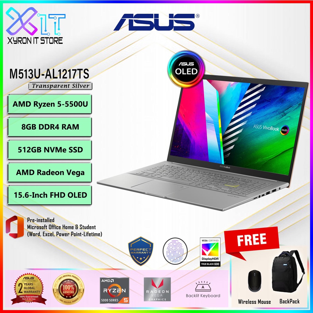 Asus Vivobook M15 Laptop M513U-AL1217TS | L1257TS (Ryzen 5-5500U/8GB ...