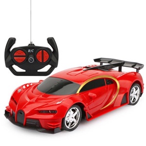 RC Remote Control Car 1:18 Bugatti Red with Led Lights Charging Off ...