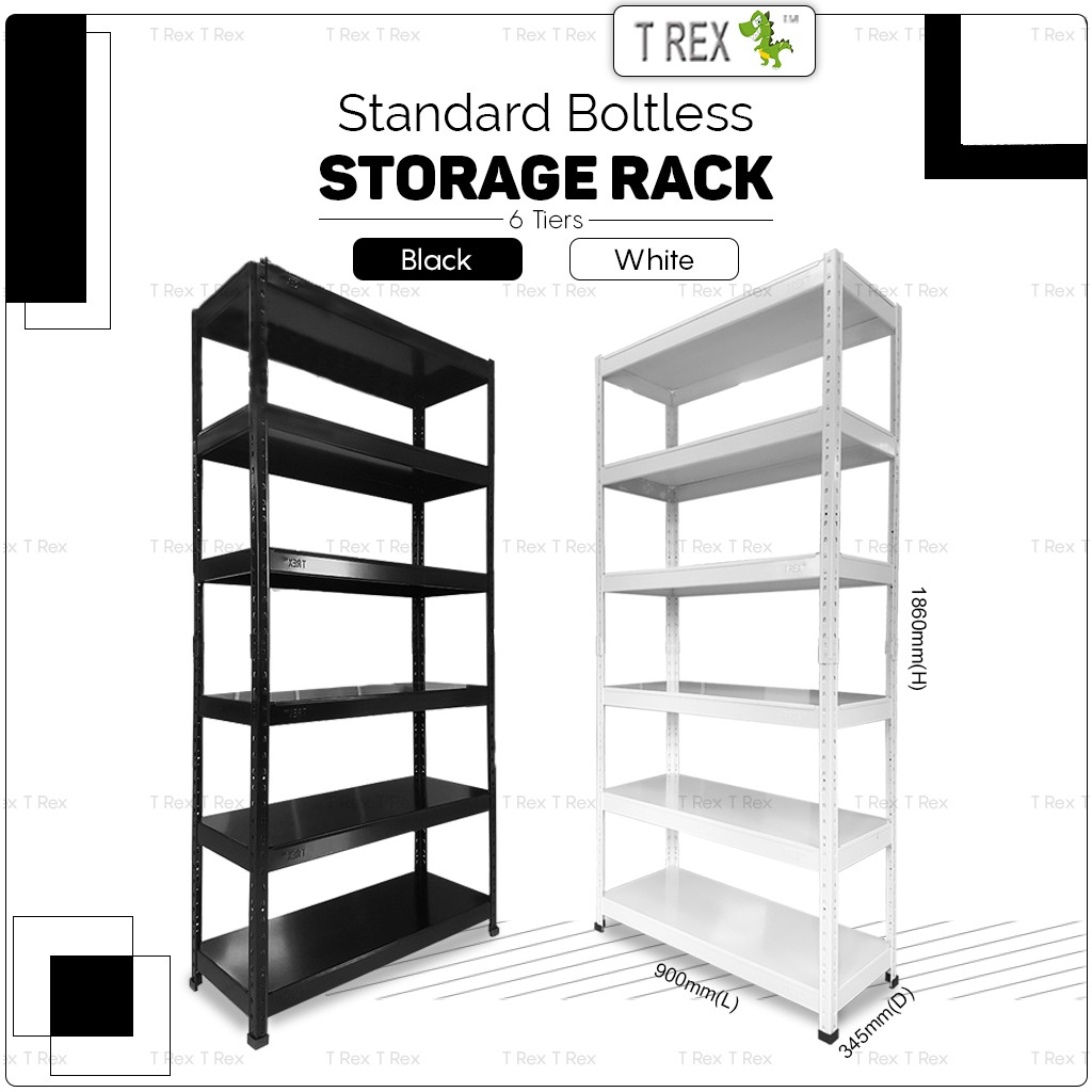 T Rex Standard 6 Tier Steel Boltless Storage Rack / Metal Rack / Steel ...