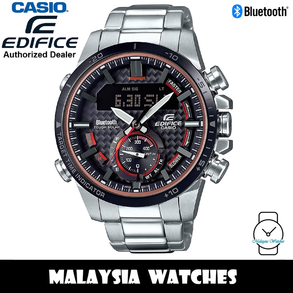 (OFFICIAL WARRANTY) Casio Edifice ECB-800DB-1A Solar Power Bluetooth Chronograph Black Dial ...