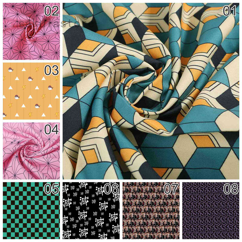 Demon Slayer: Kimetsu no Yaiba Cotton Fabric DIY Sewing Quilting ...