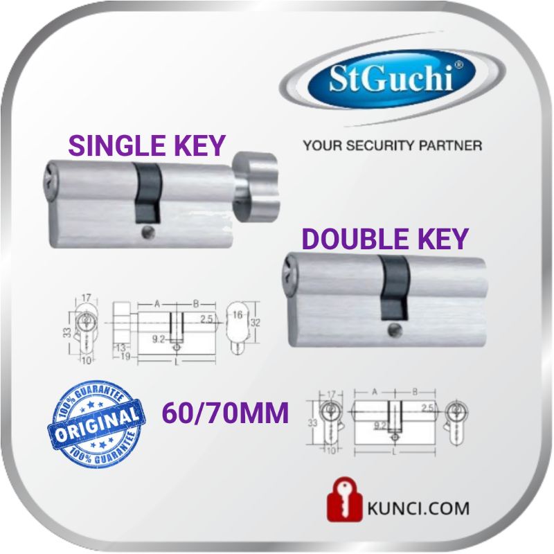ORIGINAL ST GUCHI PROFILE CYLINDER | Shopee Malaysia