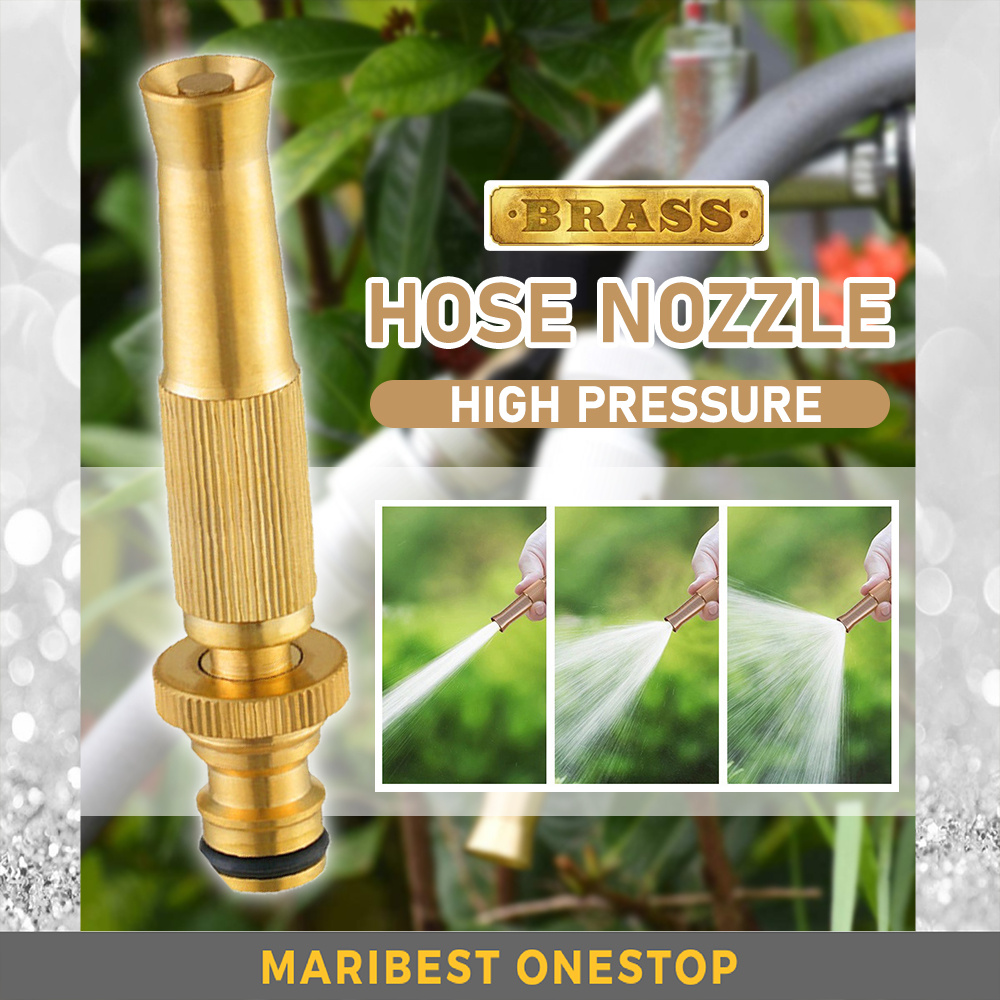 BRASS HOSE NOZZLE #2 HIGH PRESSURE ADJUSTABLE TWIST HOSE NOZZLE JET ...