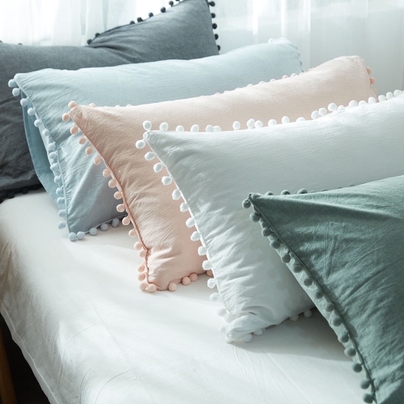 100% Cotton Pillowcase Cute Princess Style Pillow Case Ball Lace Pillow ...