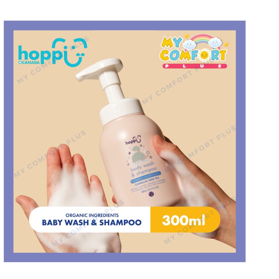 (Head To Toe) Hoppi 100% Organic Baby Wash & Shampoo (300ml/Bottle) Newborn / Sensitive Skin ...