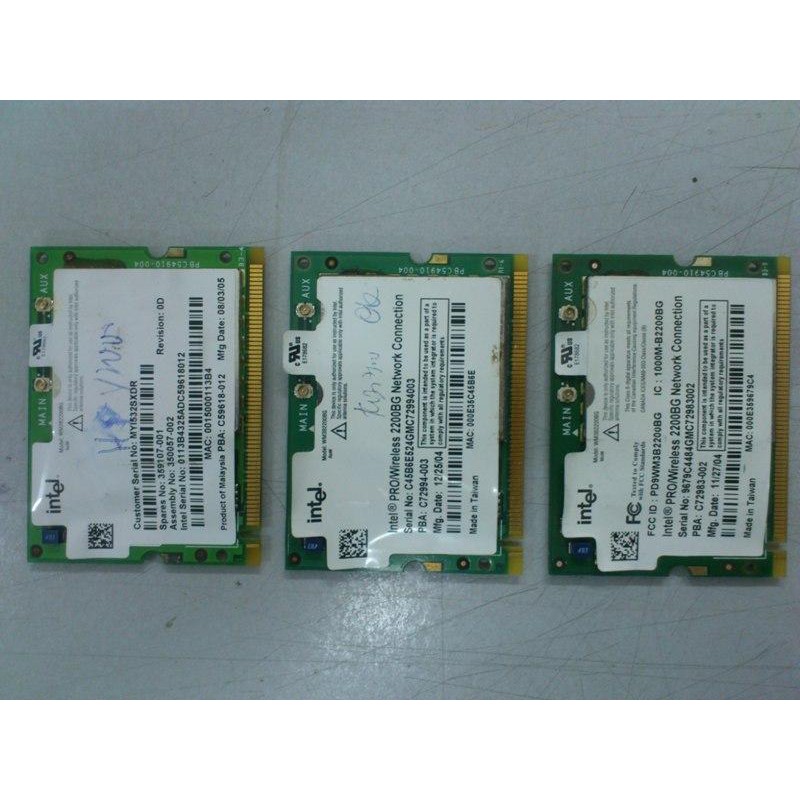 Intel PRO/Wireless 2200BG Wireless Lan Card for Notebook 120613 ...