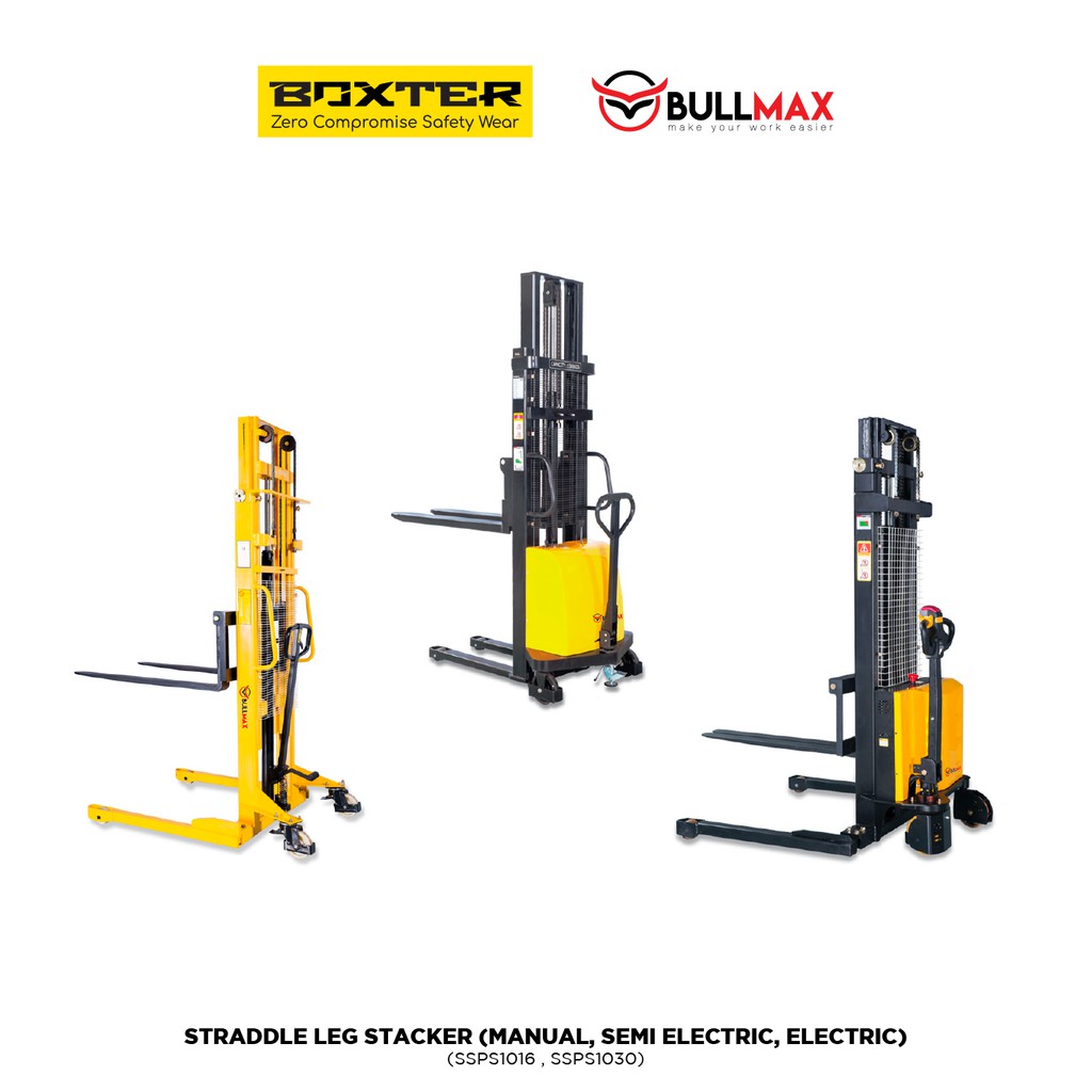 Boxter X Bullmax Semi-Electric Stacker (1 Ton x 1.6m / 3.3m) | Shopee ...