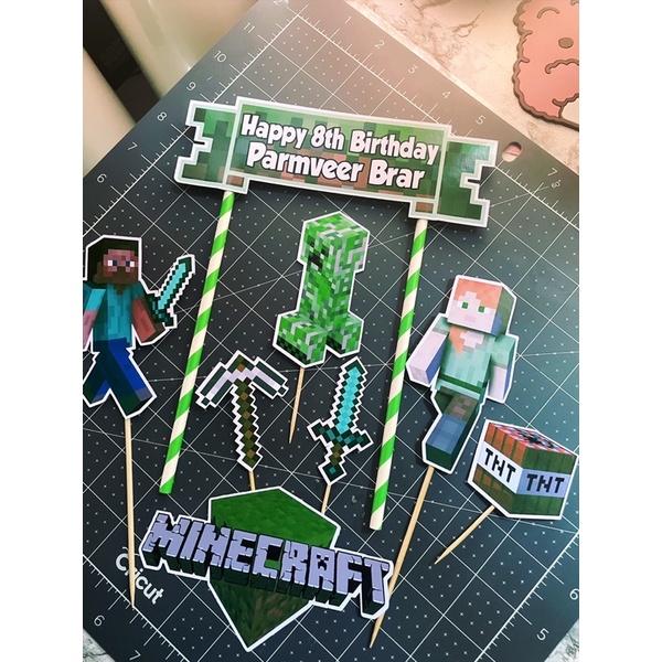 Personalized Minecraft Cake Topper | Shopee Malaysia