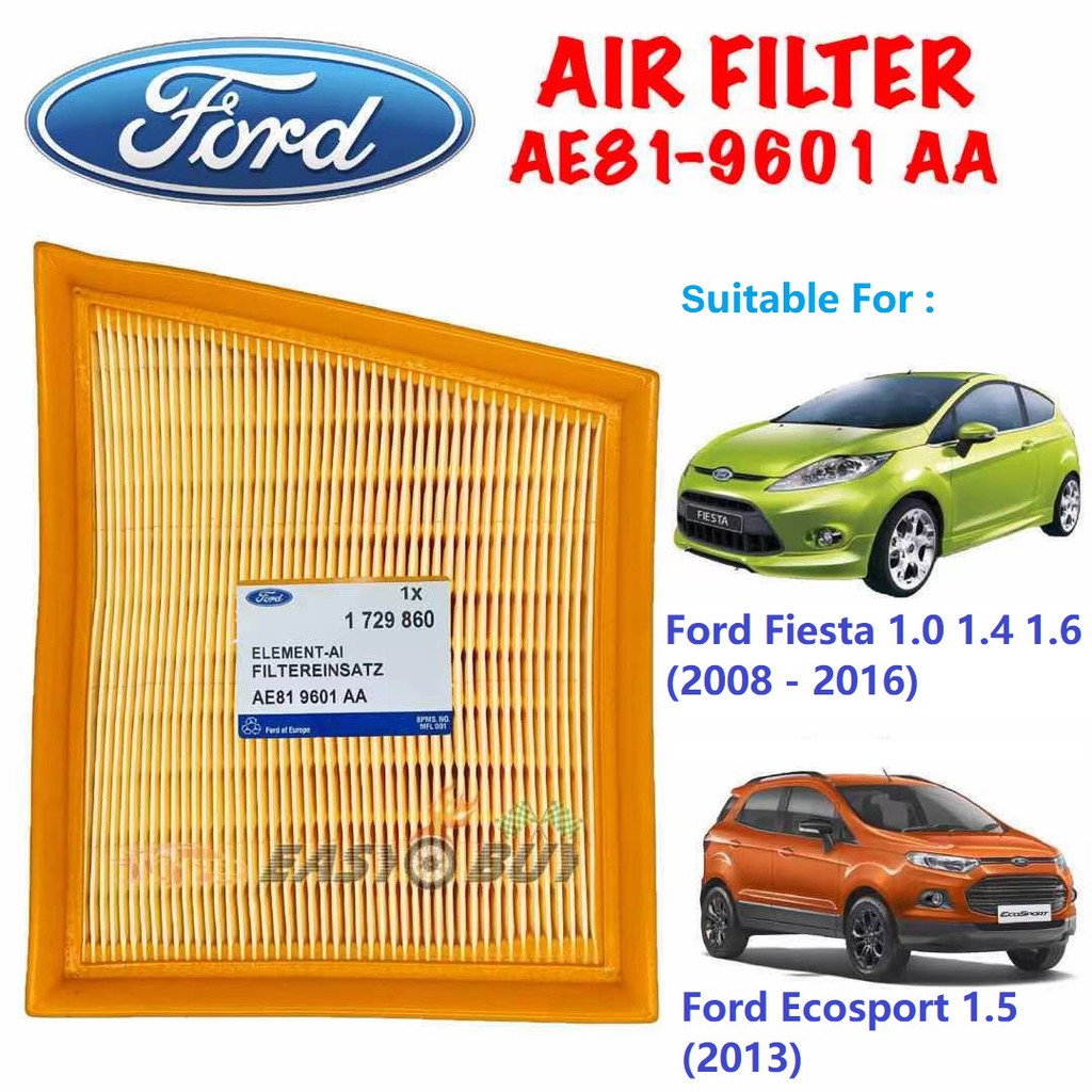Original Ford Engine Air Filter Ford Fiesta 1.0 1.4 1.5 1.6 2008 - 2016 ...