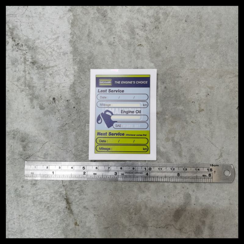 MILEAGE STICKER CASTROL PETRONAS URANIA SYNTIUM DUCKHAMS KIXX STOPOIL ...