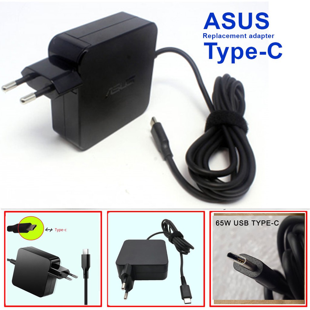 Asus ADL-65A1 65W 5V/9V/12V/15V/20V 2A/2A/2A/3A/2.25A USB-C Type-C ...