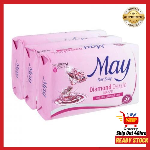 SBP MAY diamond dazzle sea salt bar soap -soft, luminous skin 3x 85g ...