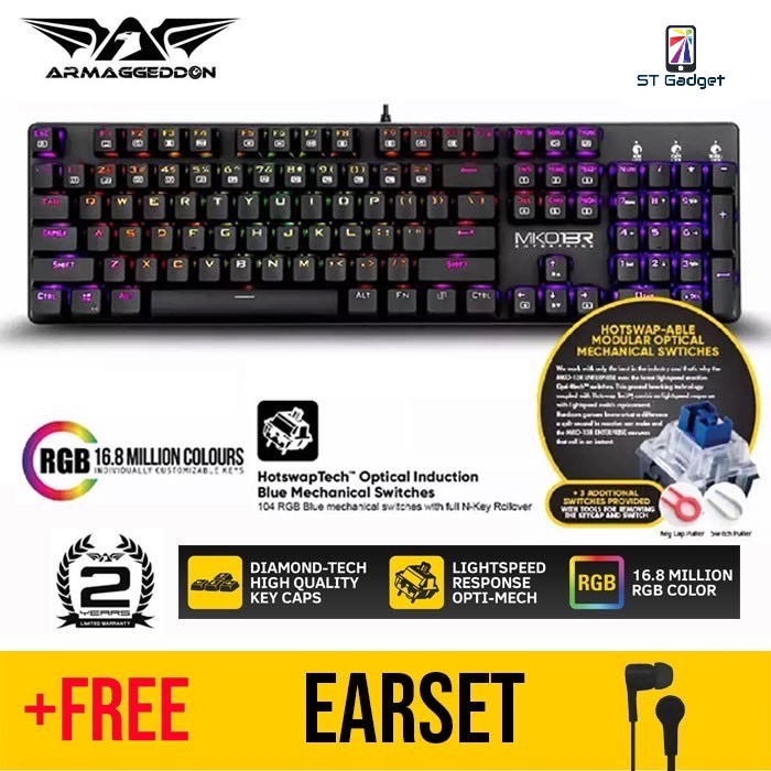 Armaggeddon MKO 13R Customizable Full Size Programmable RGB Optical ...