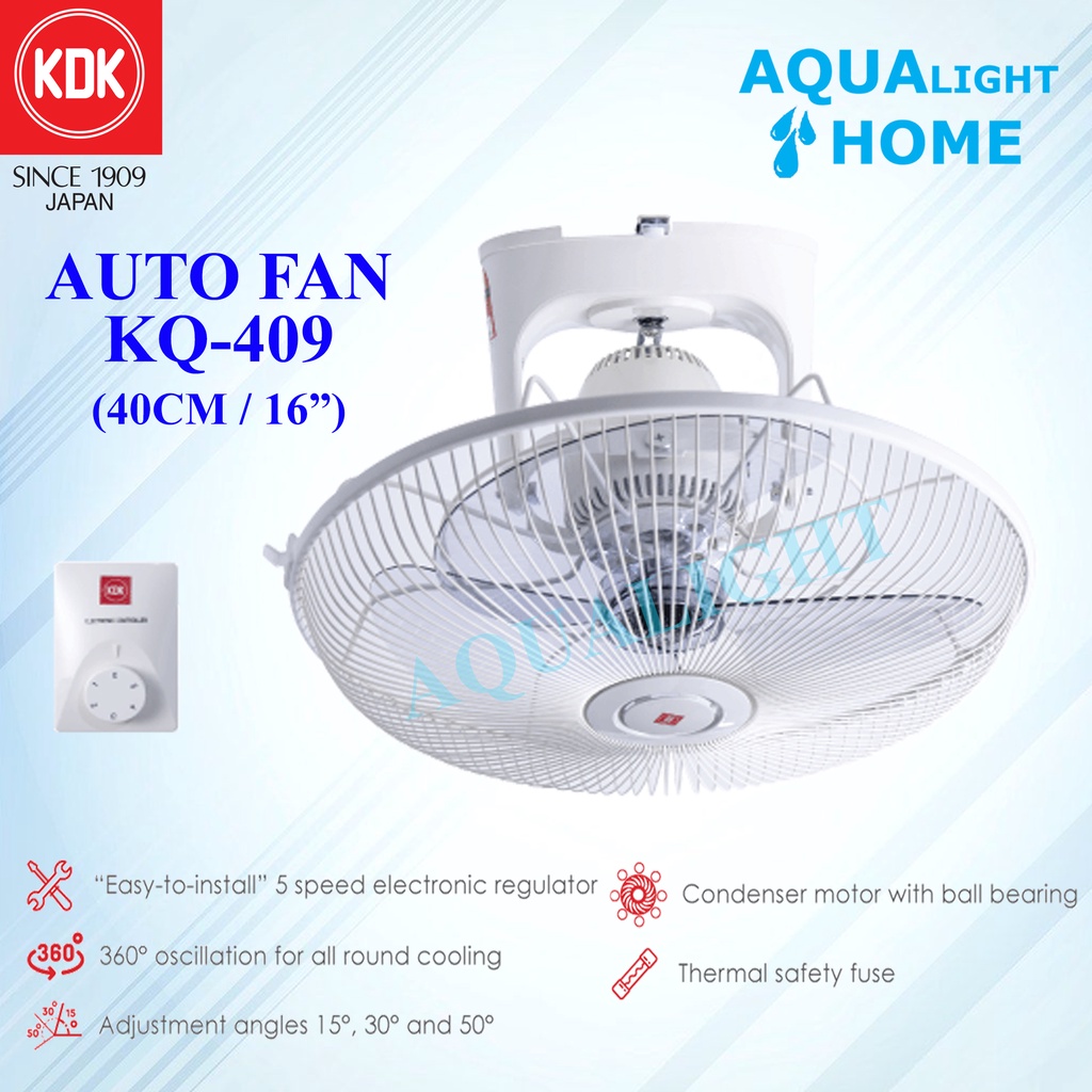 KDK KQ409 AUTO FAN 40CM 16INCH 360 DEGREES FOR ALL ROUND COOLING ...
