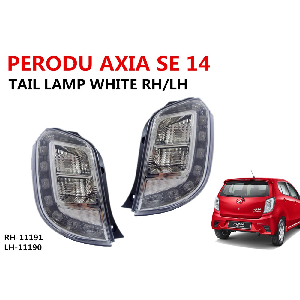 PERODUA AXIA SE TAIL LAMP FULL WHITE ALBINO LAMPU BELAKANG PUTIH BRAKE ...