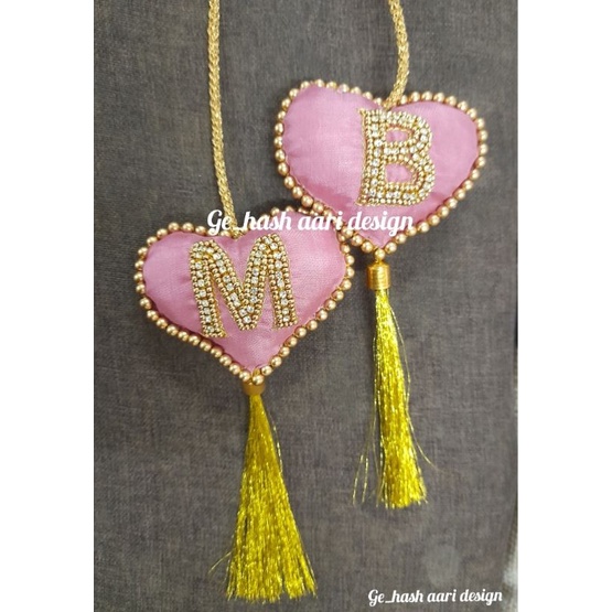 handmade aari latkan/customised/alphabet latkan/tassel/blouse hanging ...