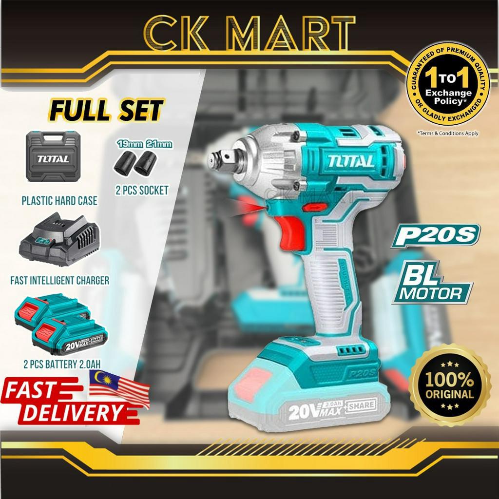 TOTAL 20V LITHIUM-ION CORDLESS IMPACT WRENCH BRUSHLESS MOTOR (P20s ...