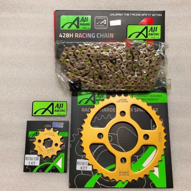 (COMBO SET) 428H RS150 / RSX150 Aji racing sprocket set RANTAI SET ...