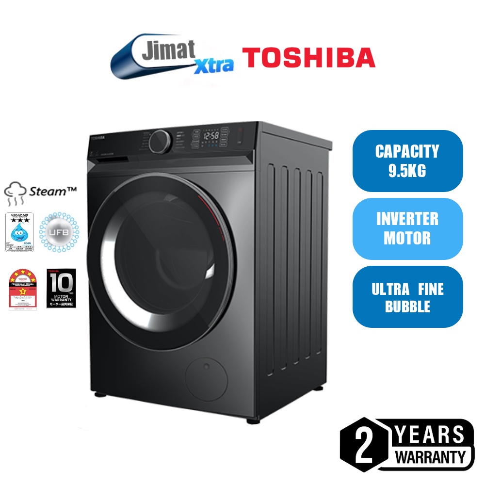Toshiba 9.5KG Inverter Front Load UFB Washer TW-BK105G4M(SK) | The GreatWaves™ | CycloneMix ...