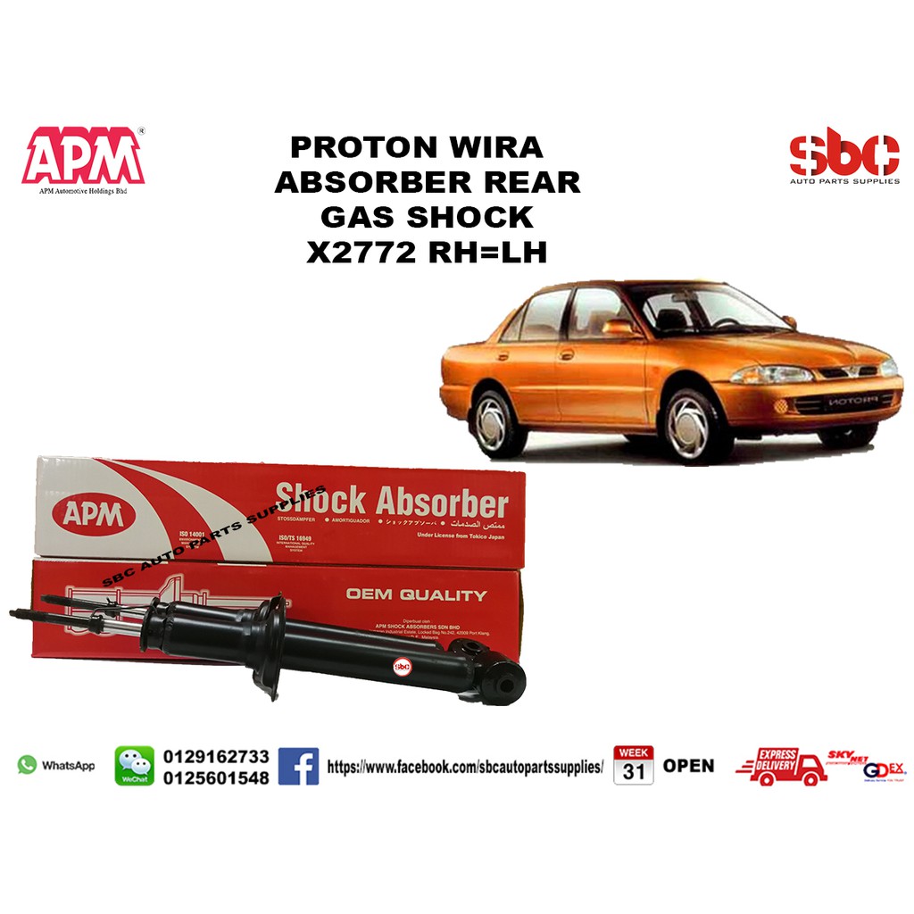 PROTON WIRA REAR ABSORBER SET GAS SHOCK (APM) | Shopee Malaysia