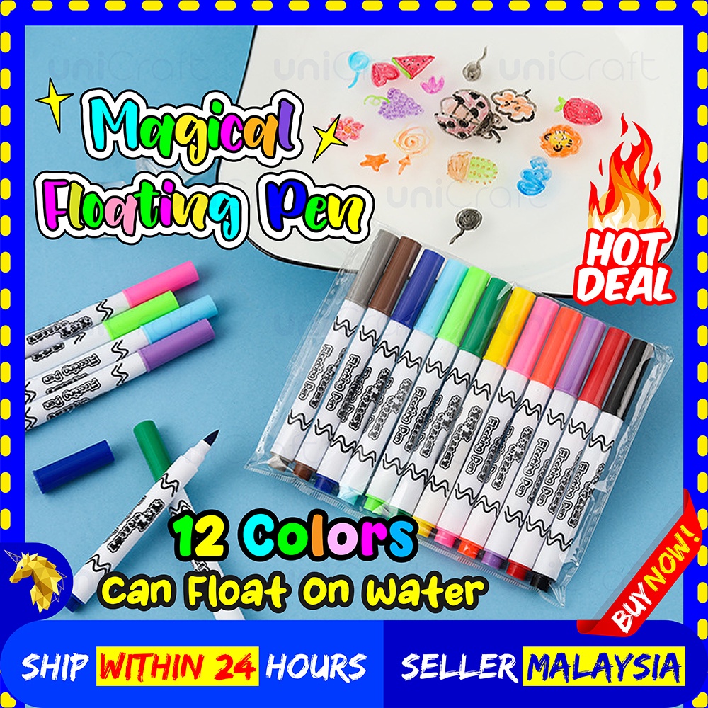 🔥UNICRAFT Float On Water Magical Pen Water Painting Floating Magic Pen ...