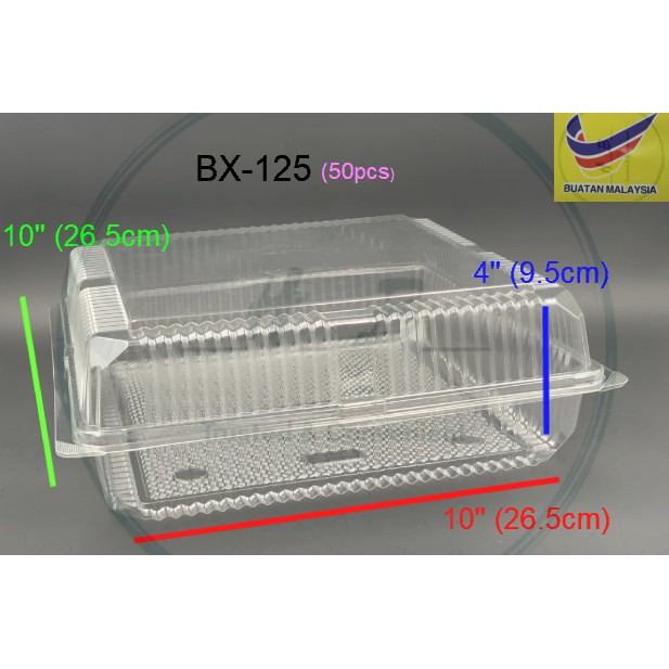 [50pcs] 10" Cake Case Square/ Dessert Case / Bekas Kek 10"/Loyang Kek ...